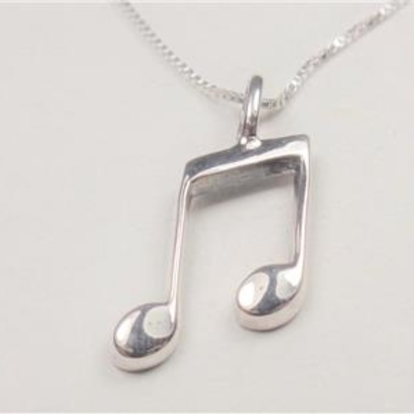 Jewelry | Sterling Silver Beamed Eighth Notes Music Necklace | Poshmark